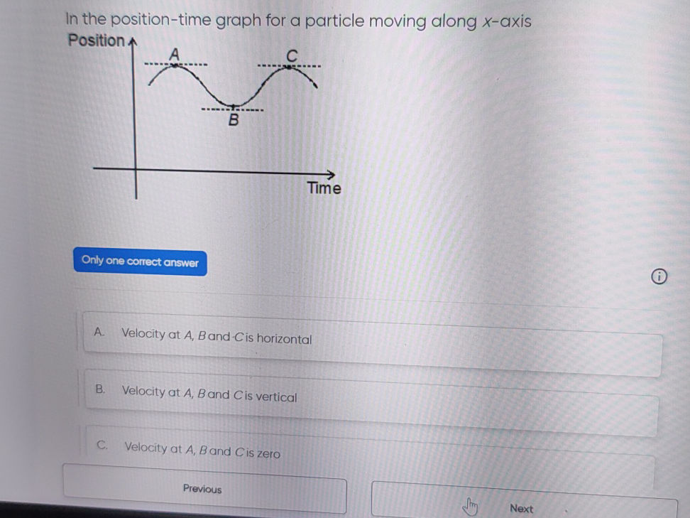 In the position-time graph for a particle | StudyX