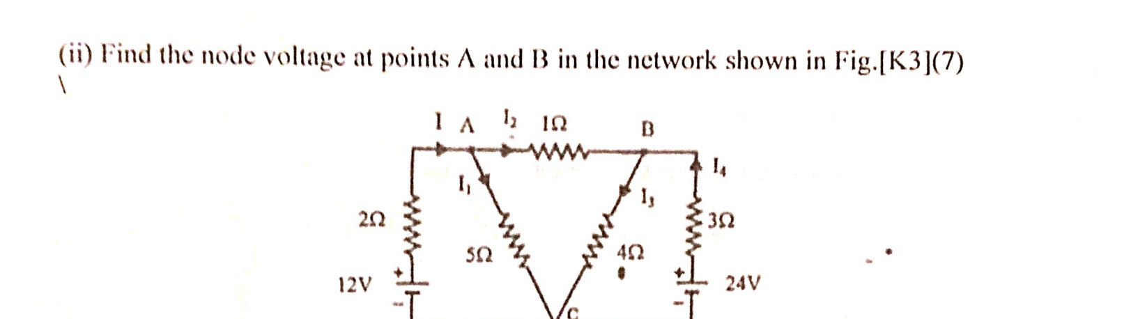 (ii) Find the node voltage at points A and B | StudyX