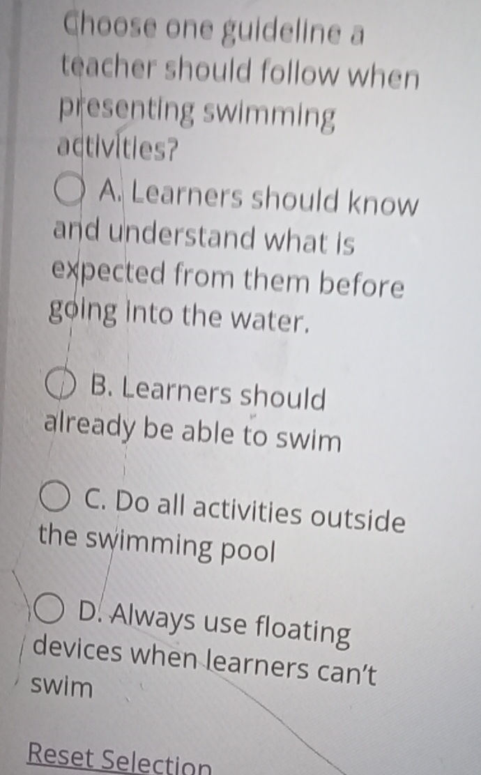 Choose one guideline a teacher should follow | StudyX