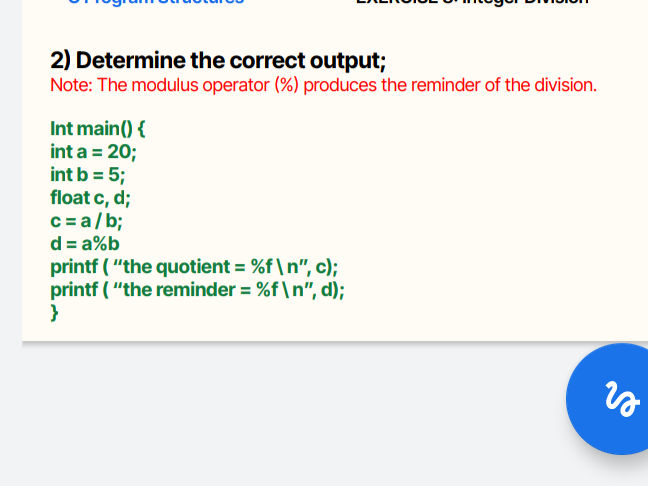2) Determine the correct output; Note: The | StudyX