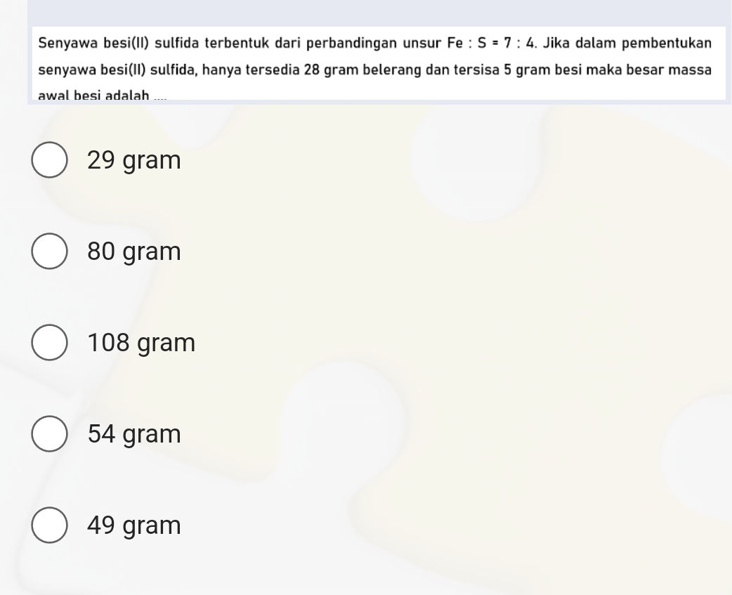 Senyawa besi(II) sulfida terbentuk dari | StudyX