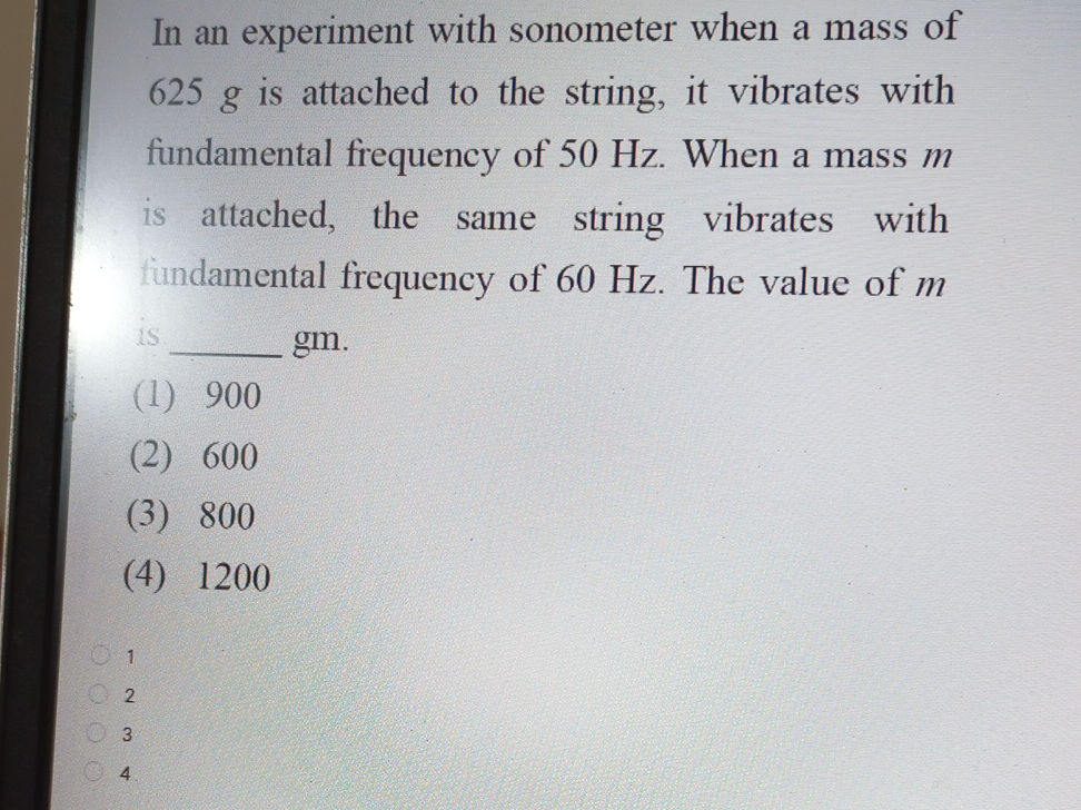 In an experiment with sonometer when a mass | StudyX