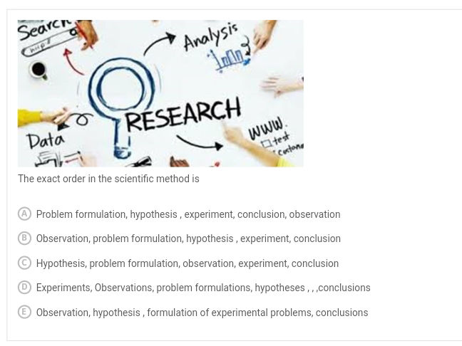 The exact order in the scientific method is | StudyX