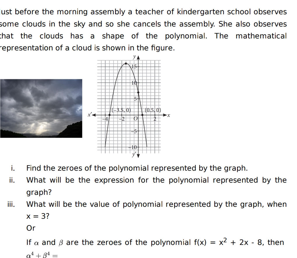 i. Find the zeroes of the polynomial | StudyX