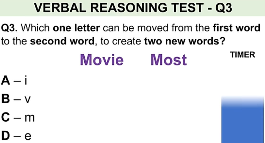 Q3. Which one letter can be moved from the | StudyX