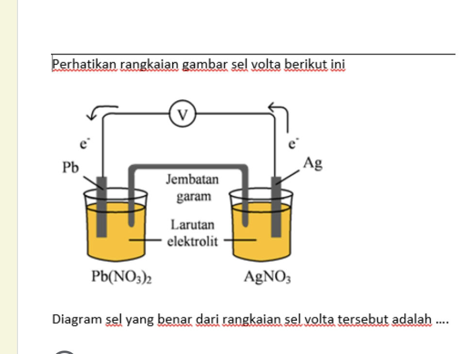 Perhatikan rangkaian gambar sel volta | StudyX