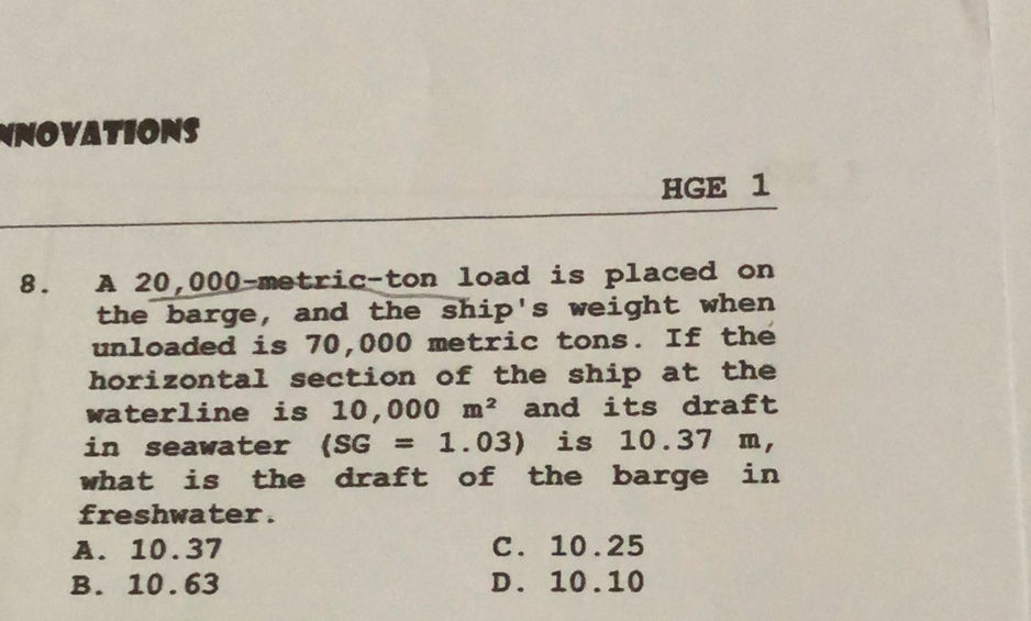 8. A 20,000-metric-ton load is placed on the | StudyX
