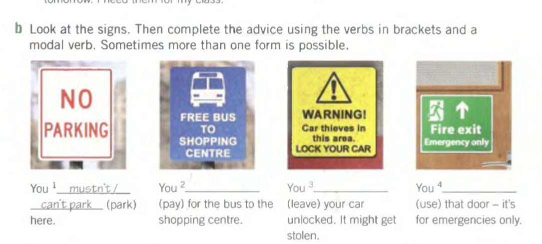 b Look at the signs. Then complete the | StudyX