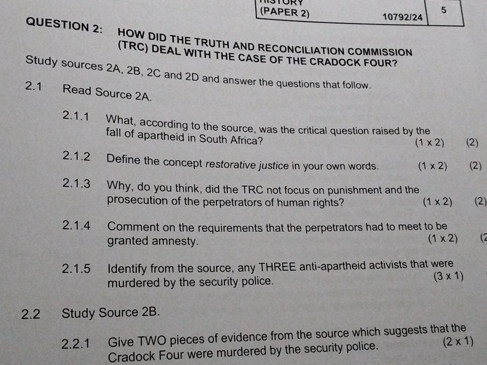 QUESTION 2: HOW DID THE TRUTH AND | StudyX