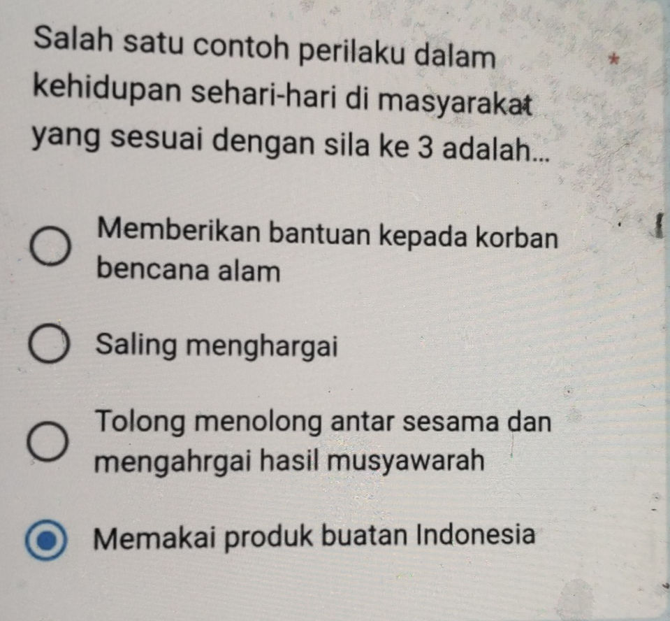 Salah satu contoh perilaku dalam kehidupan | StudyX