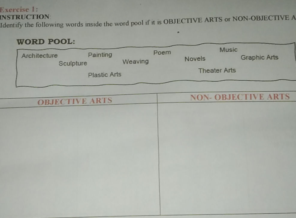 Exercise 1: INSTRUCTION: Identify the | StudyX