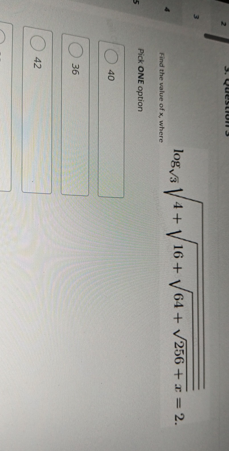 Find the value of x, where $_{ {3}} {4 + {16