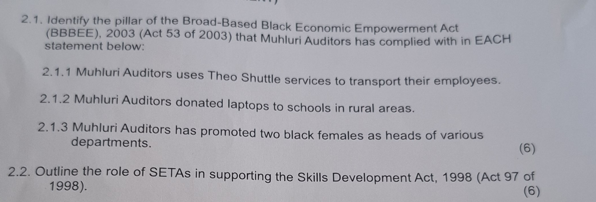 2.1. Identify the pillar of the Broad-Based | StudyX