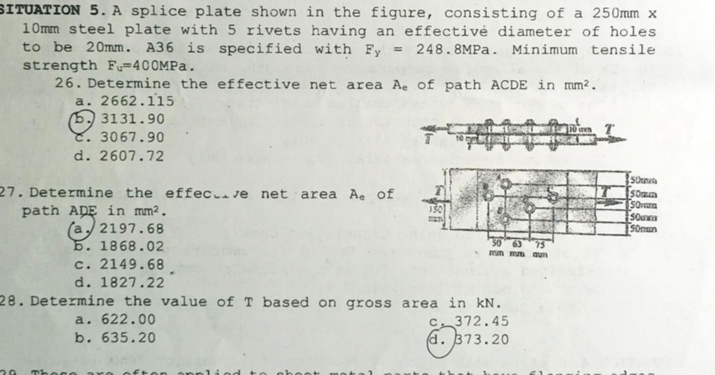 SITUATION 5. A splice plate shown in the | StudyX