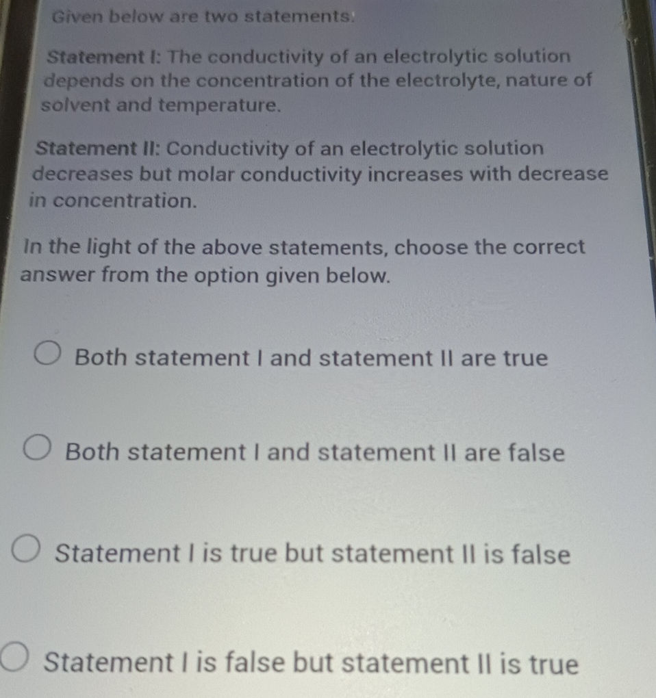 Given below are two statements. Statement | StudyX