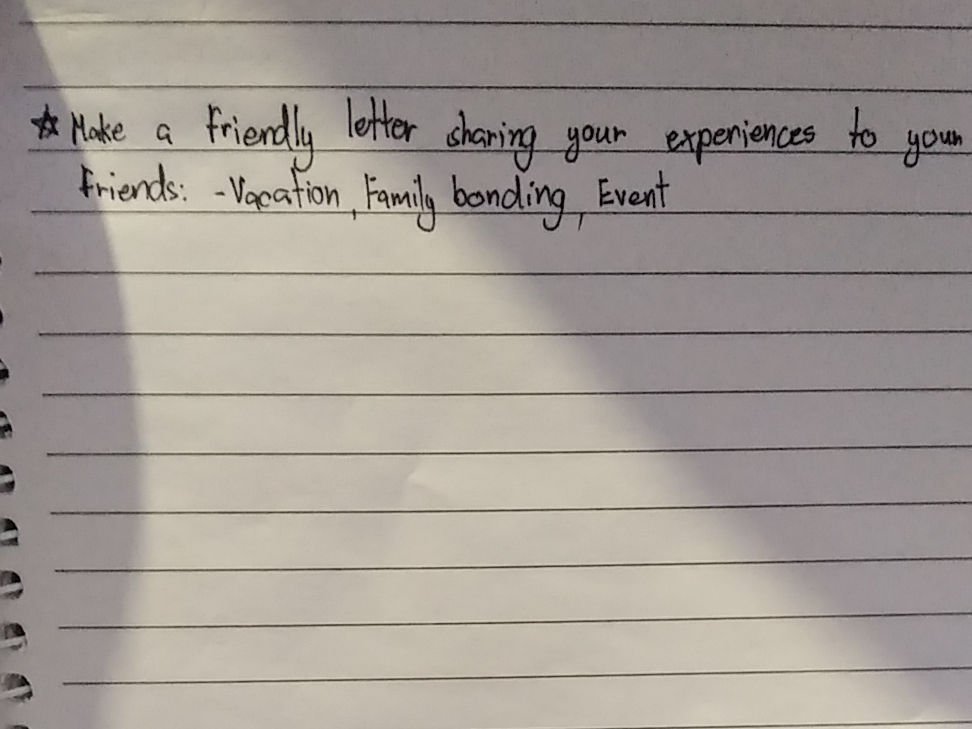 ☆Make a friendly letter sharing your | StudyX