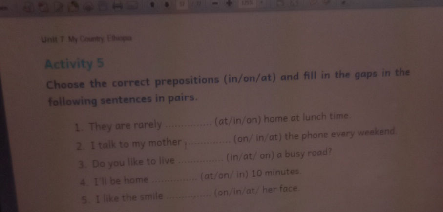 Choose the correct prepositions (in/on/at) | StudyX
