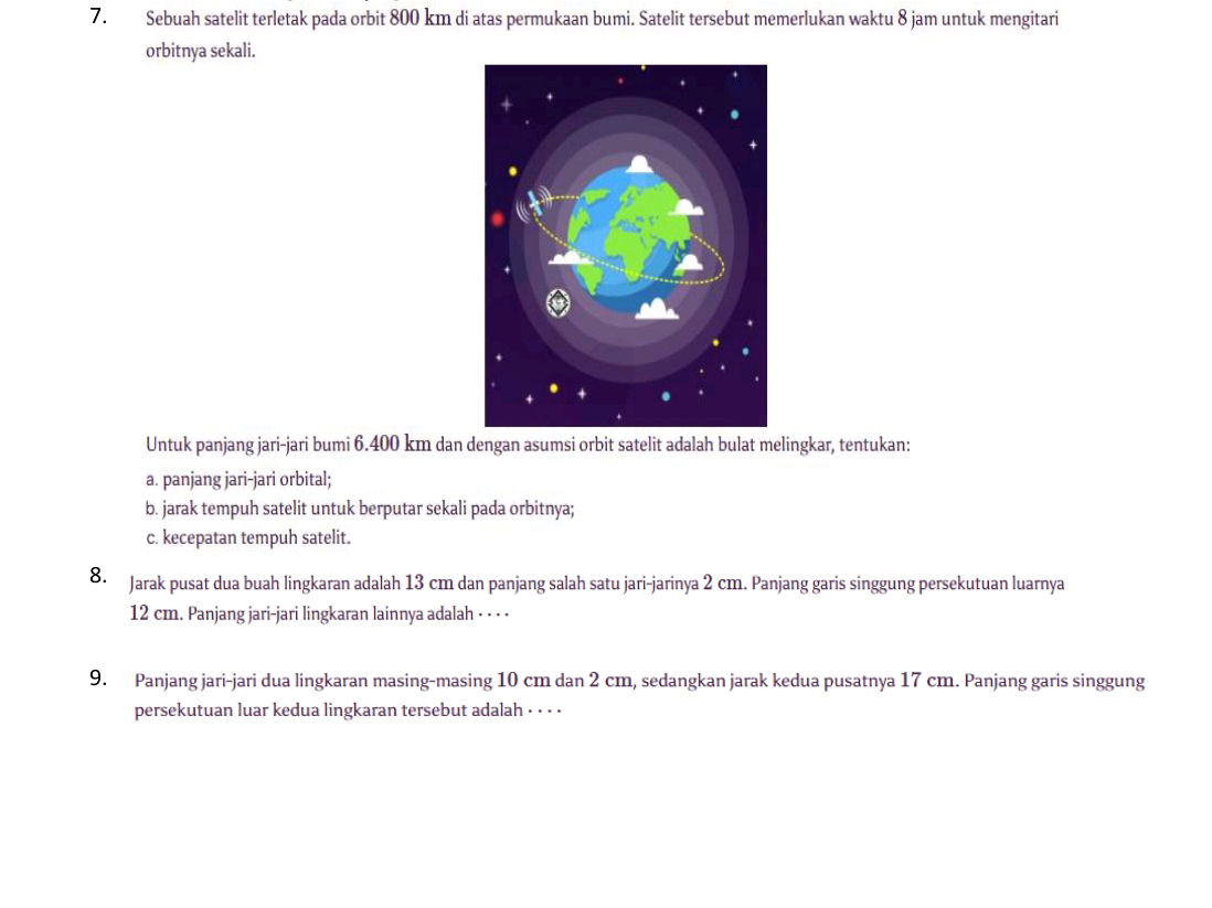 Sebuah satelit terletak pada orbit 800 km di