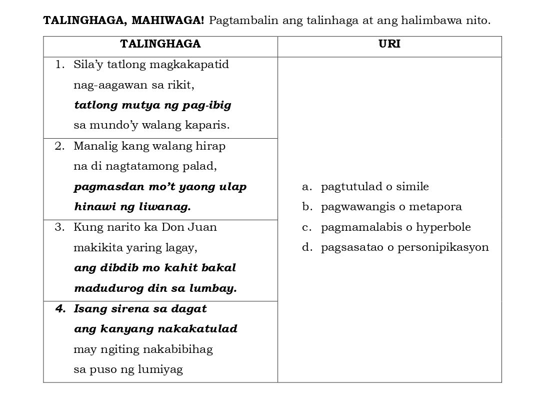 TALINGHAGA, MAHIWAGA! Pagtambalin ang | StudyX