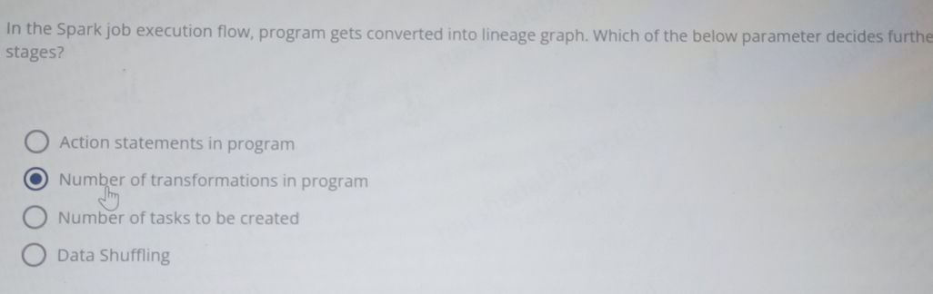 In the Spark job execution flow, program | StudyX