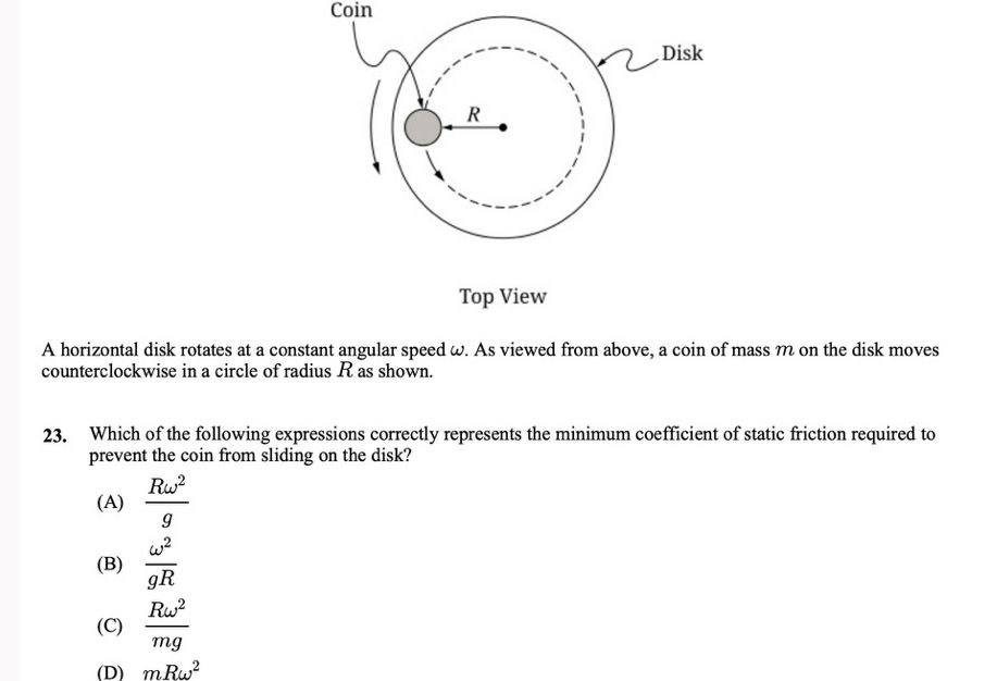 A horizontal disk rotates at a constant | StudyX