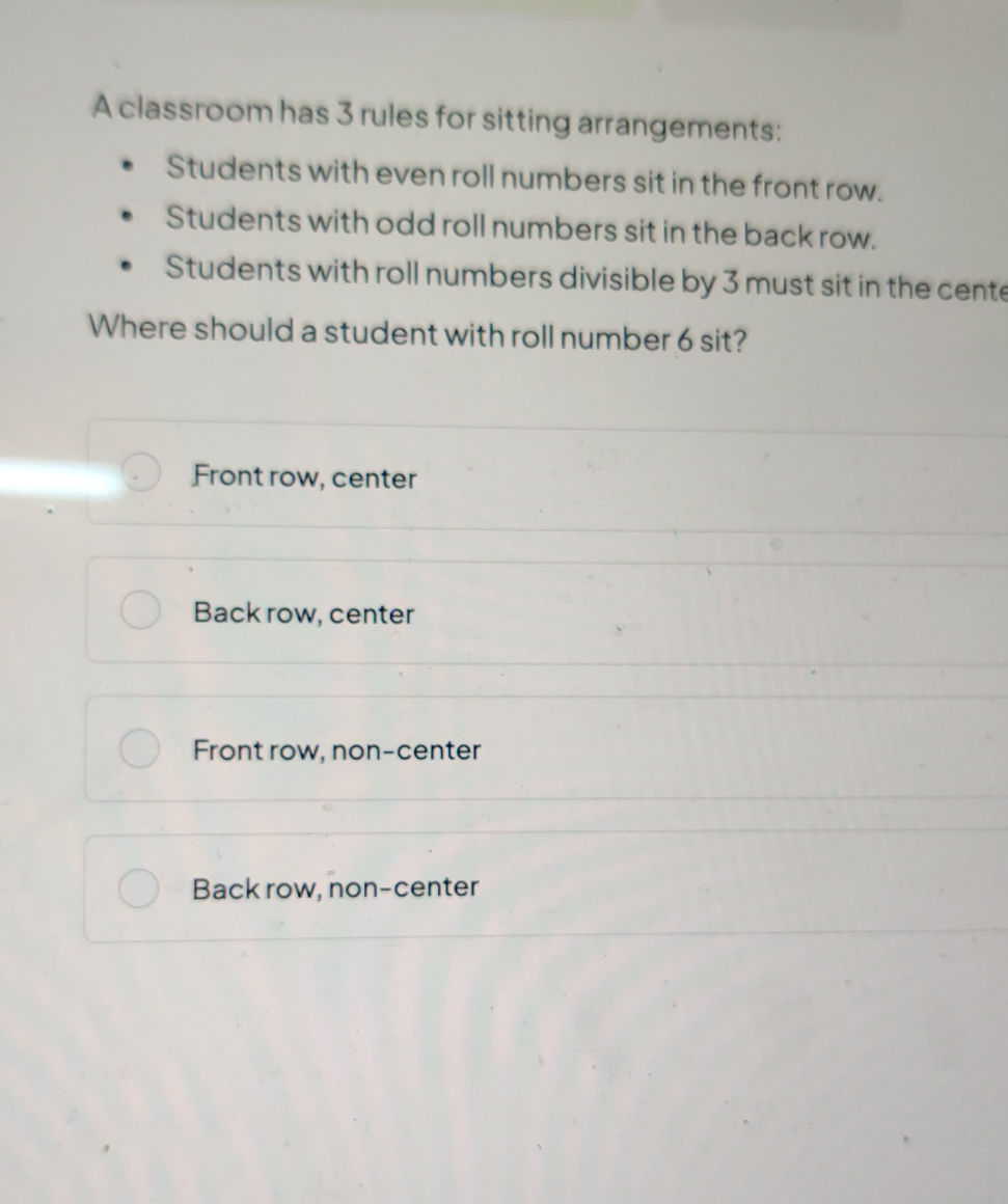 A classroom has 3 rules for sitting | StudyX