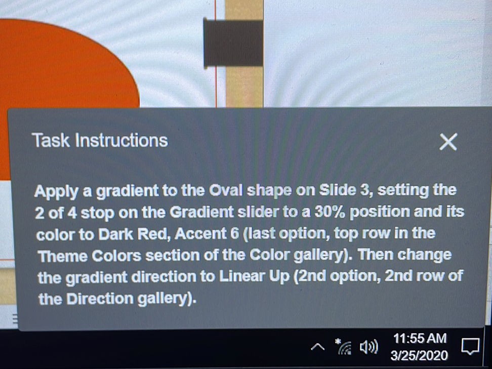 Apply a gradient to the Oval shape on Slide | StudyX