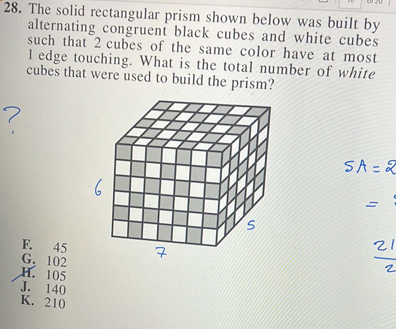 28. The solid rectangular prism shown below | StudyX