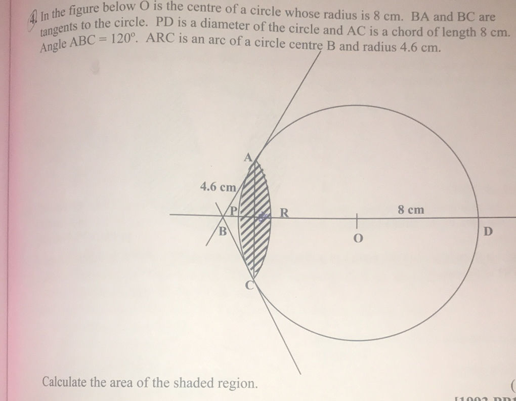 In the figure below O is the centre of a | StudyX