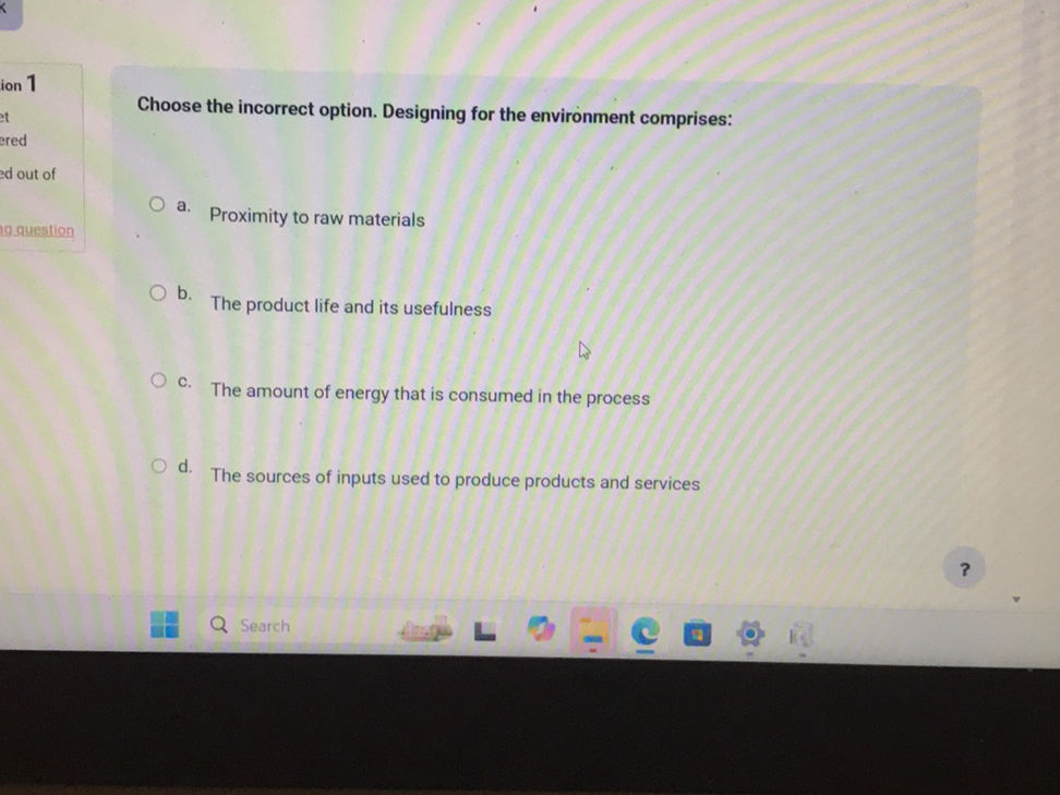 Choose the incorrect option. Designing for | StudyX