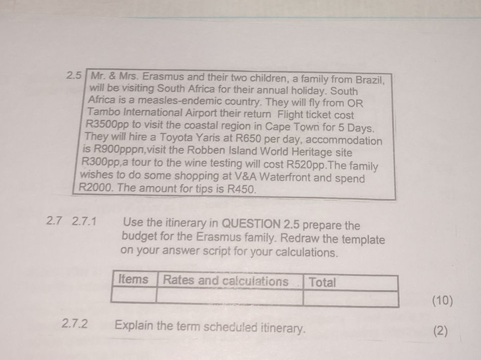 2. 5 Mr. Mrs. Erasmus and their two | StudyX