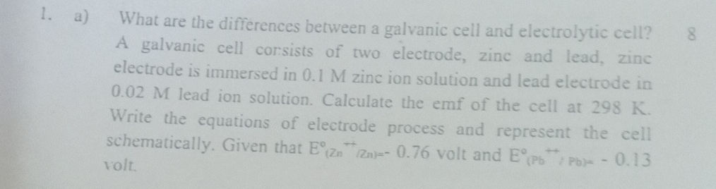 1. a) What are the differences between a | StudyX