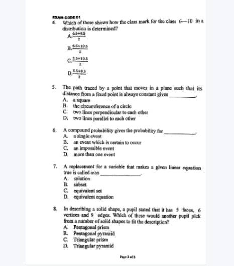 4. Which of these shows how the class mark | StudyX