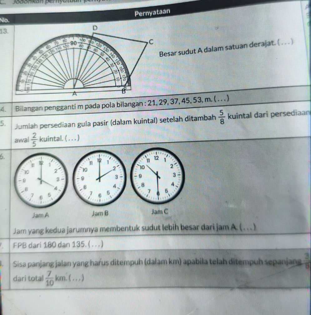 13. Besar sudut A dalam satuan derajat. | StudyX