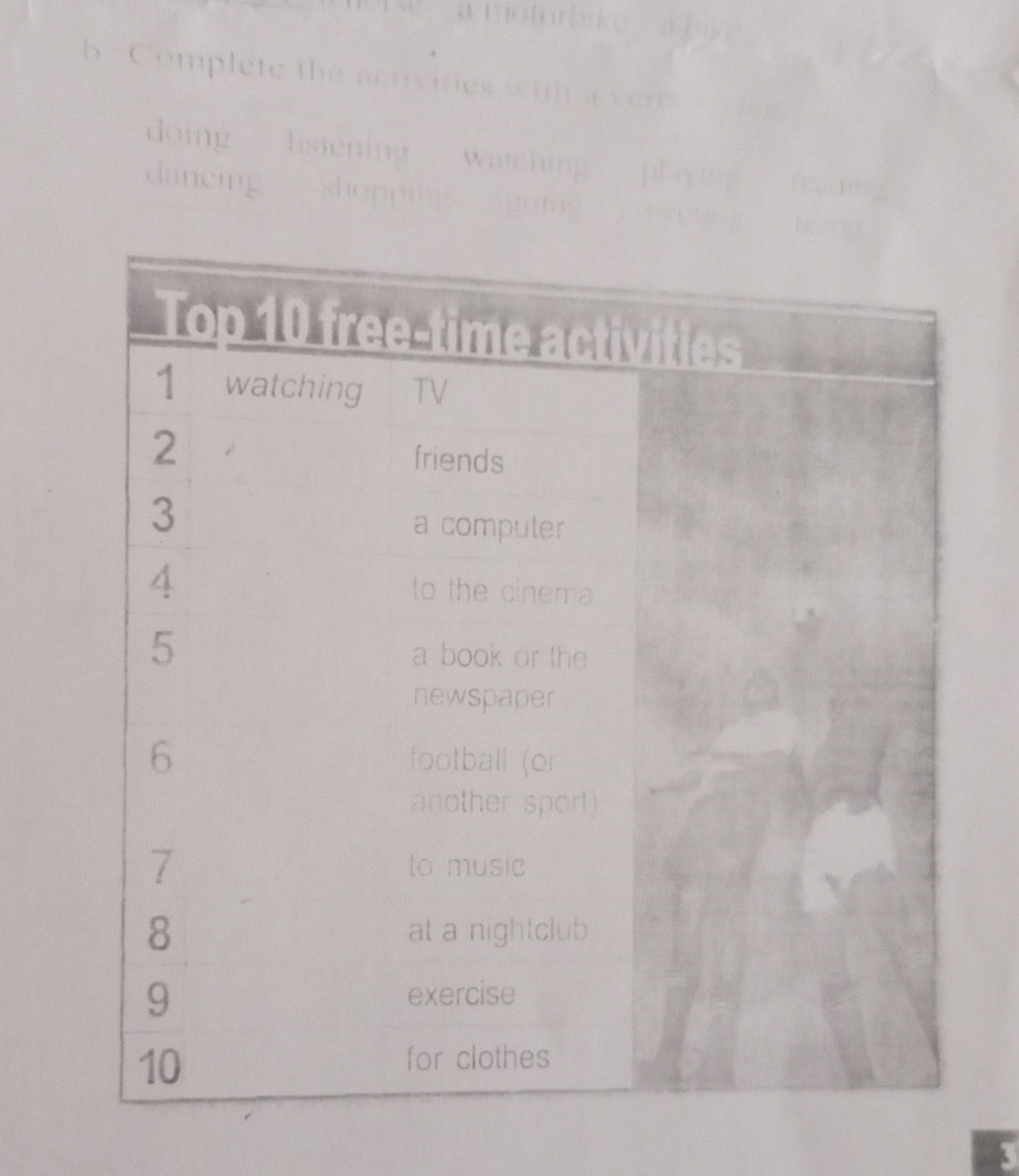 b. Complete the activities with a verb | | | StudyX