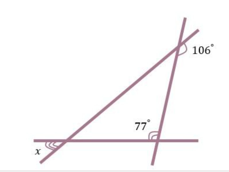 Find the value of $x$. Angles are given as | StudyX