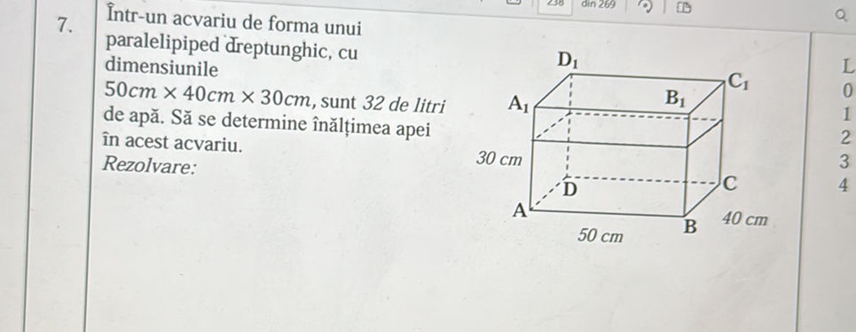 Într-un acvariu de forma unui paralelipiped | StudyX