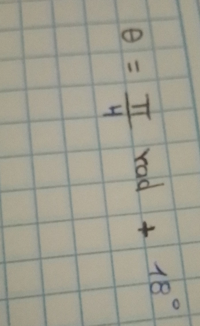 Convert radians and degrees: θ = π/4 rad + | StudyX
