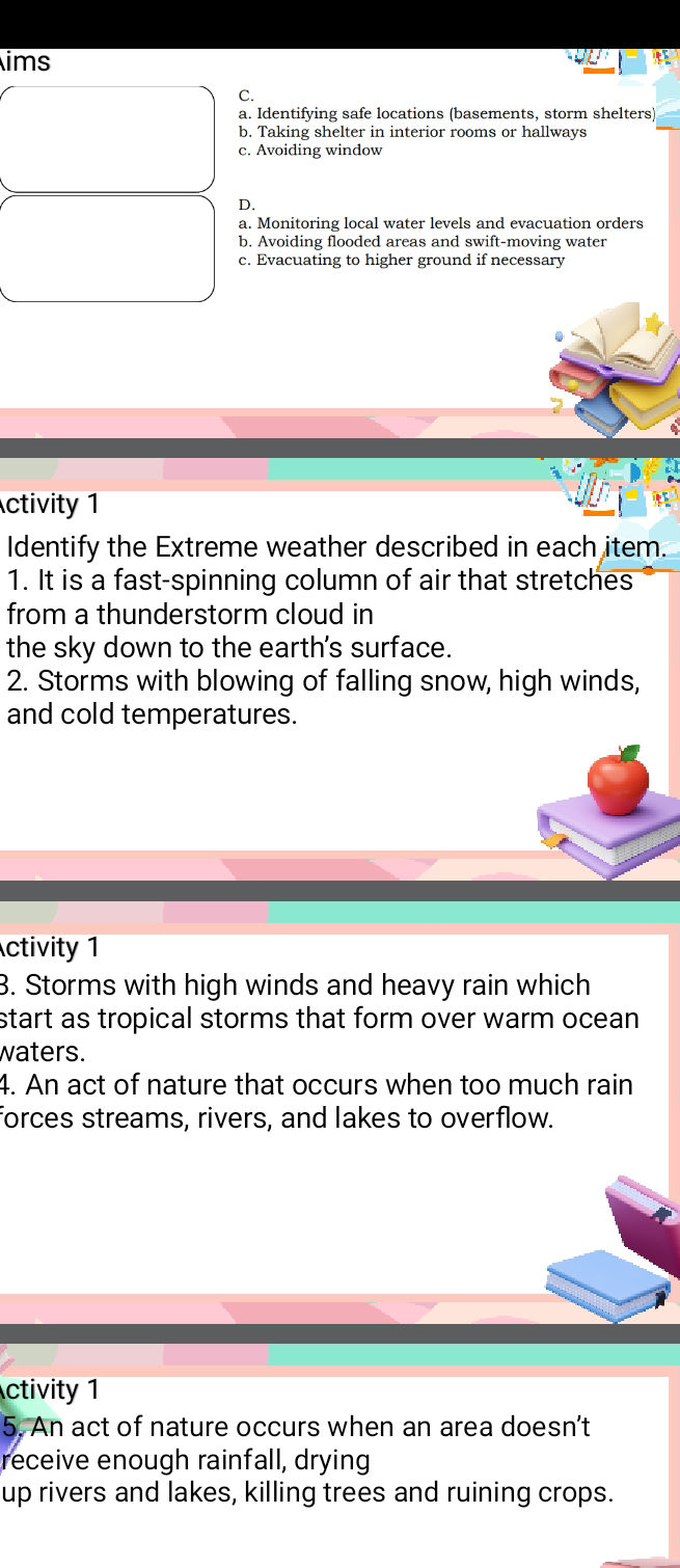 Identify the Extreme weather described in | StudyX