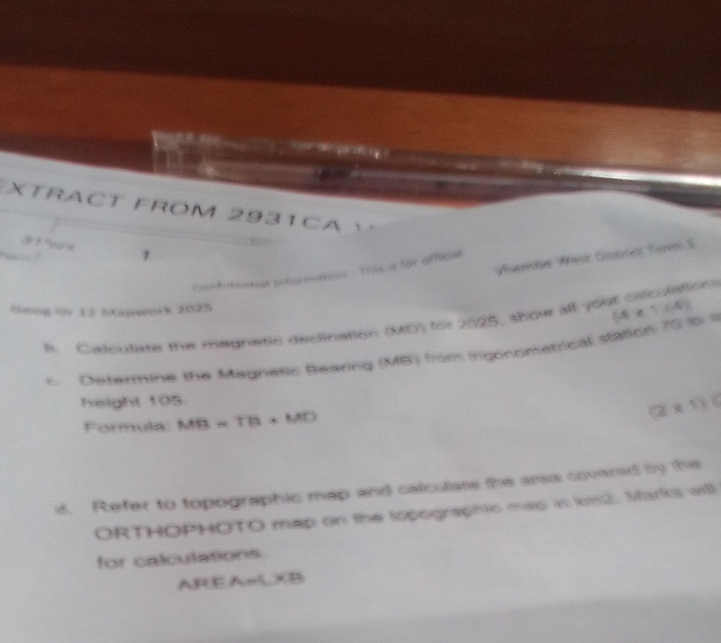 b. Calculate the magnetic declination (MD) | StudyX