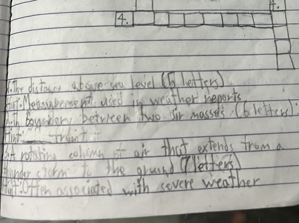 4. 1. The distance above sea level (5 | StudyX