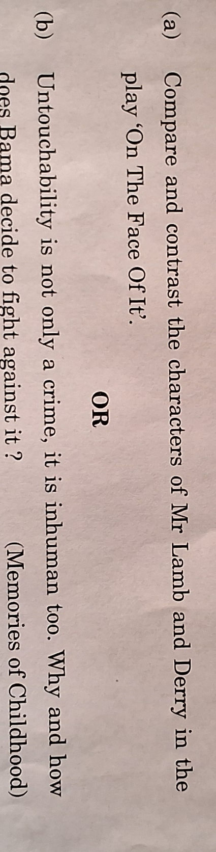 (a) Compare and contrast the characters of | StudyX