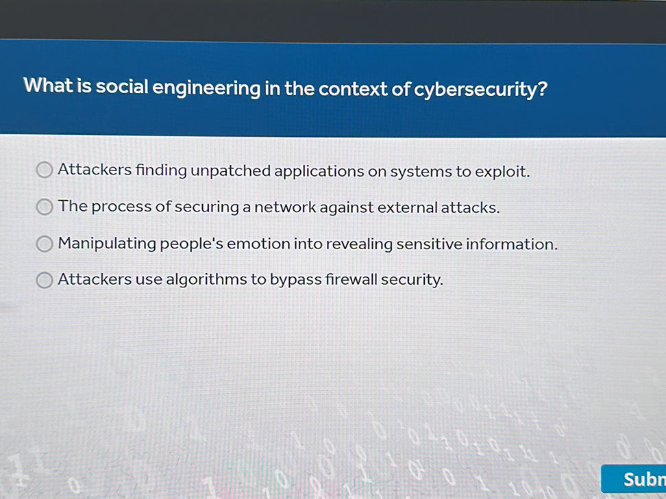 What is social engineering in the context of | StudyX