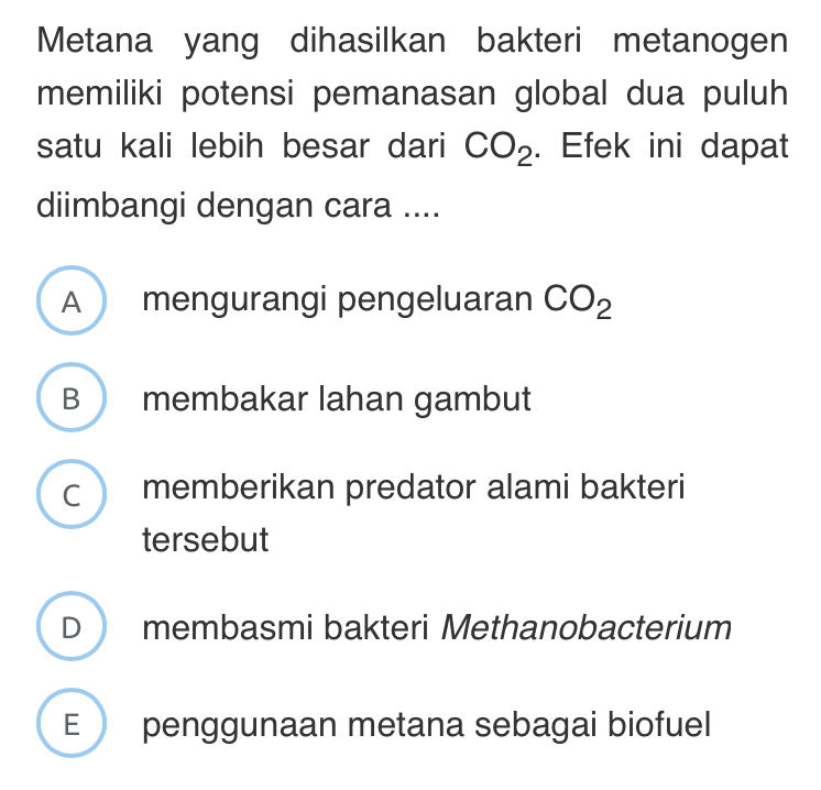Metana yang dihasilkan bakteri metanogen | StudyX