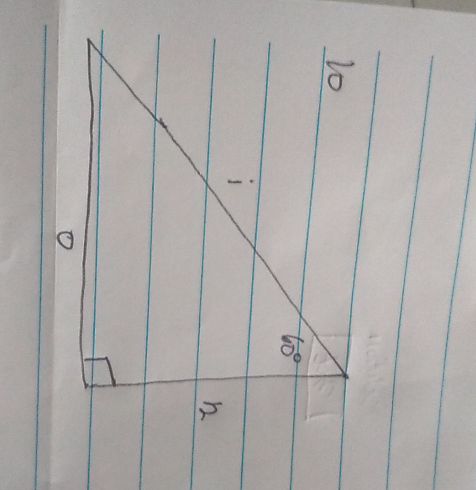 The image shows a right triangle with a 60 | StudyX