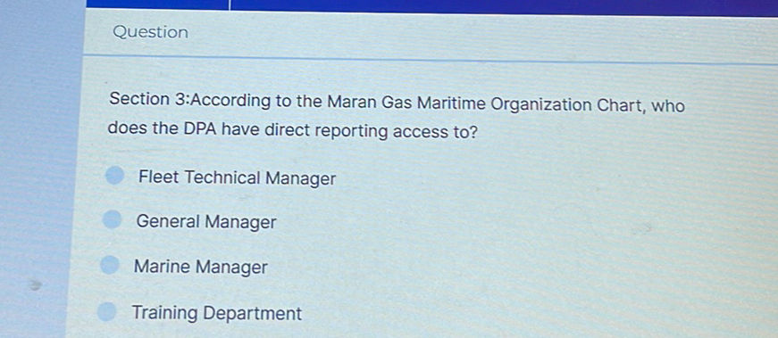 Section 3: According to the Maran Gas | StudyX