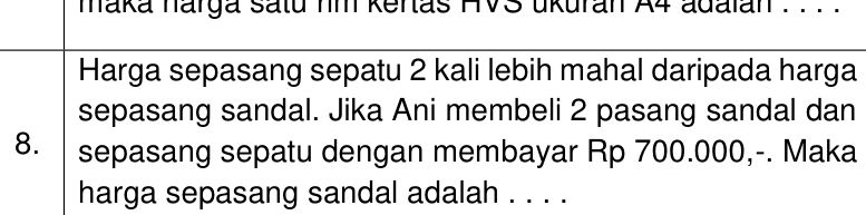 Harga sepasang sepatu 2 kali lebih mahal