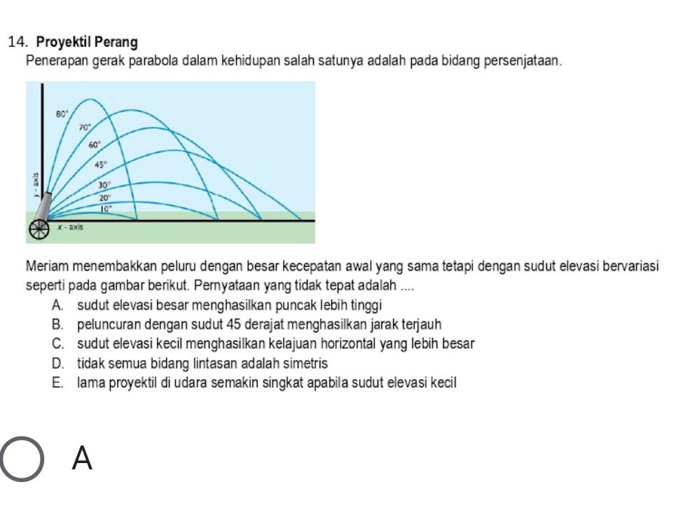 14. Proyektil Perang Penerapan gerak | StudyX