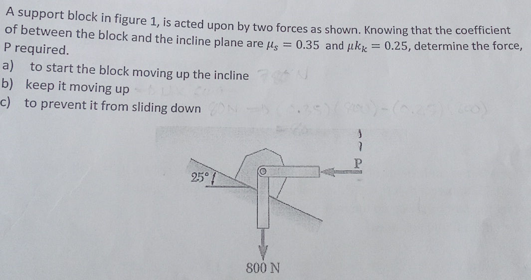 A support block in figure 1, is acted upon | StudyX