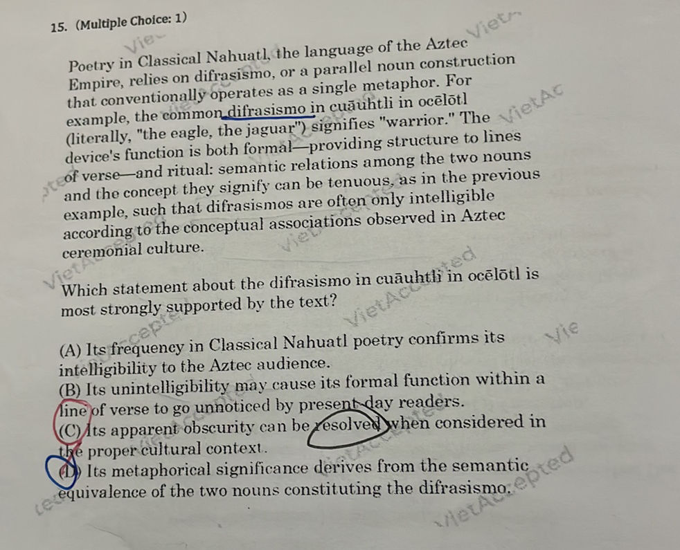 15. (Multiple Choice: 1) Poetry in | StudyX